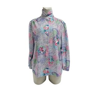 Lady Devon | Tops | Vtg Lady Devon Floral Stripes Long Sleeve Top ...